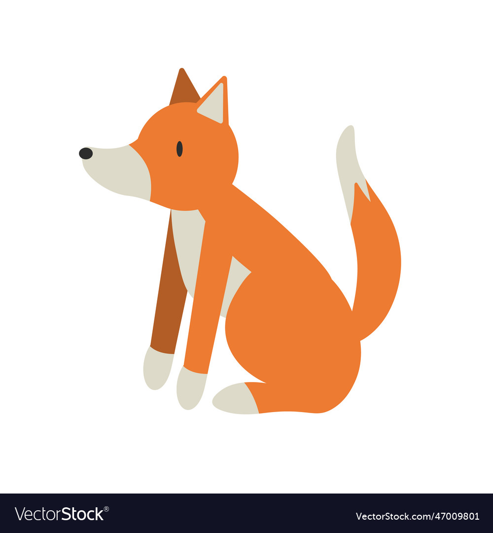 Fox flat style wild predatory animal Royalty Free Vector