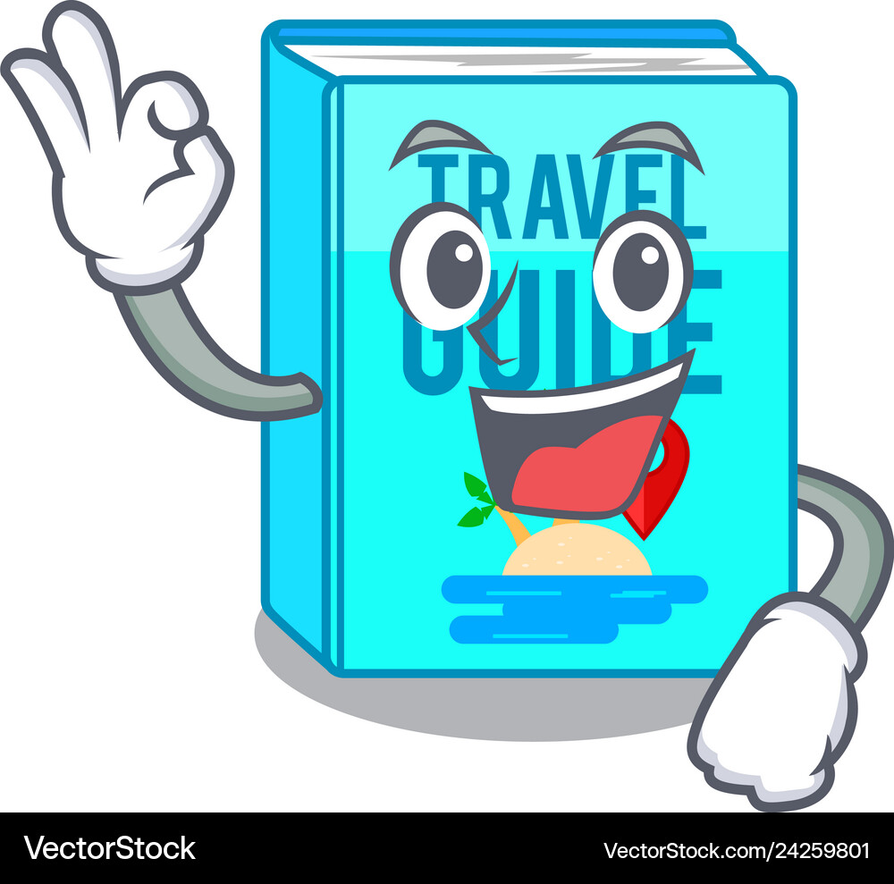 Okay travel guide book isolated in cartoon Vector Image