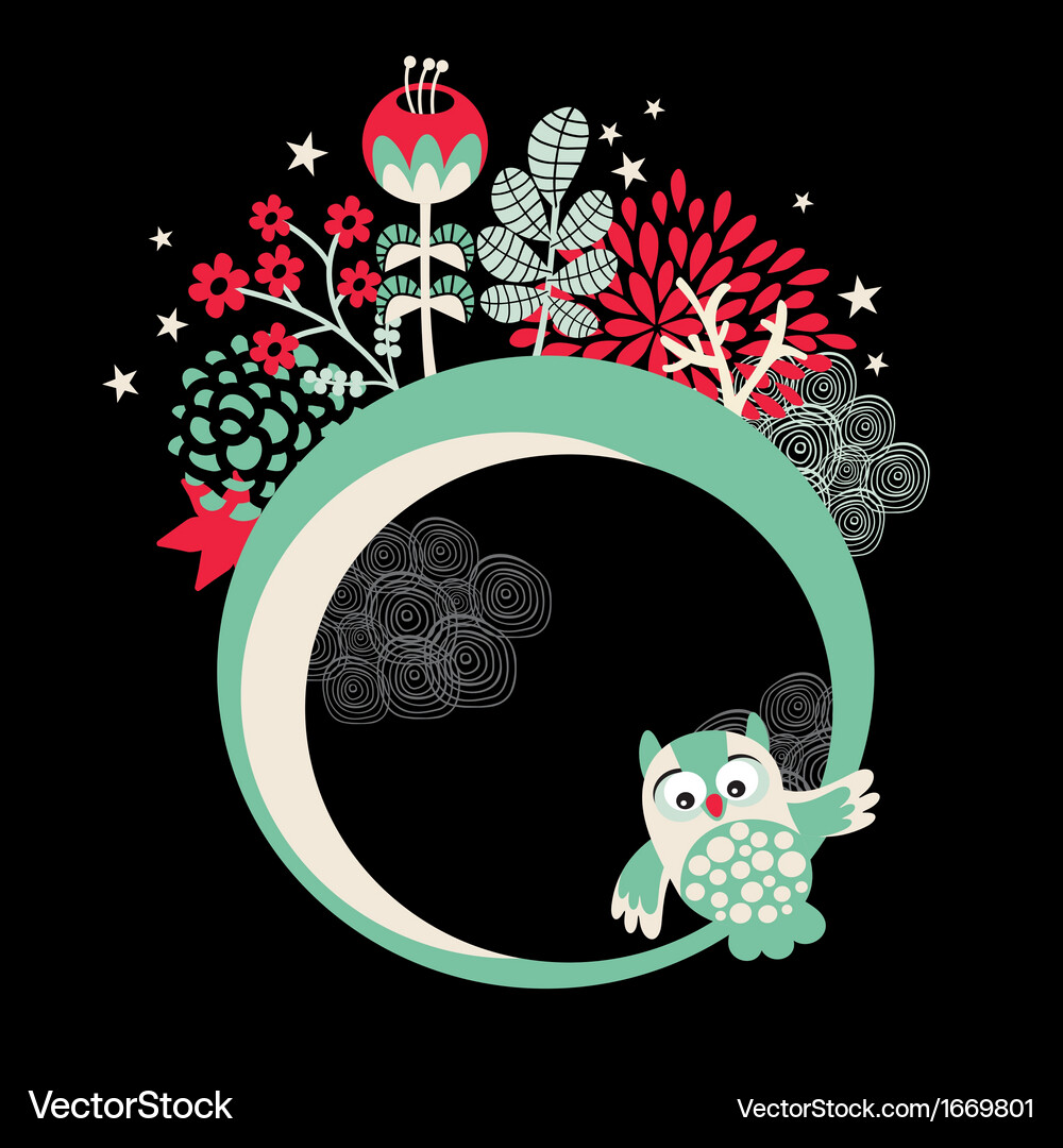 Owls banner for your beautiful card Royalty Free Vector