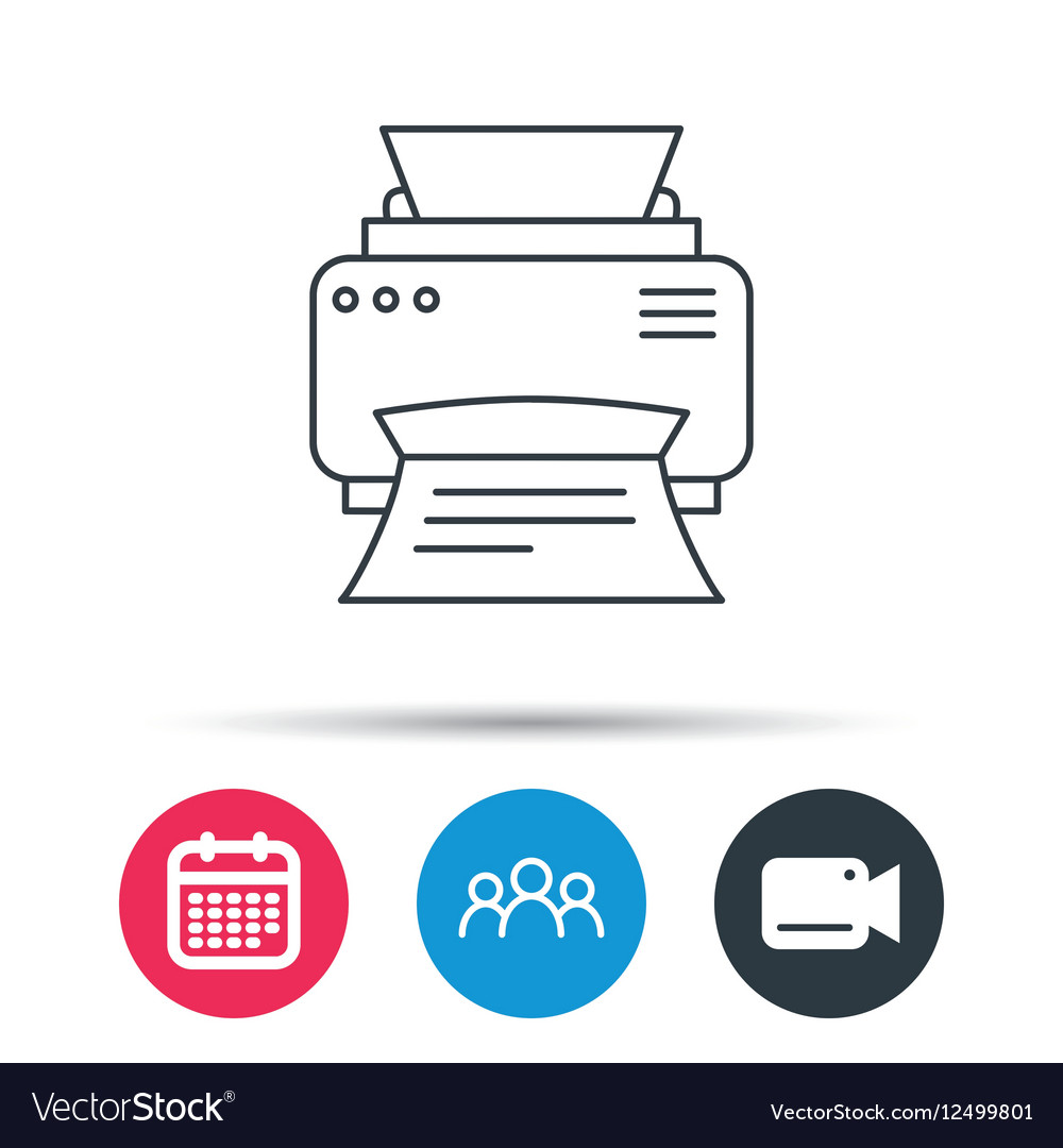Printer icon print document technology sign Vector Image