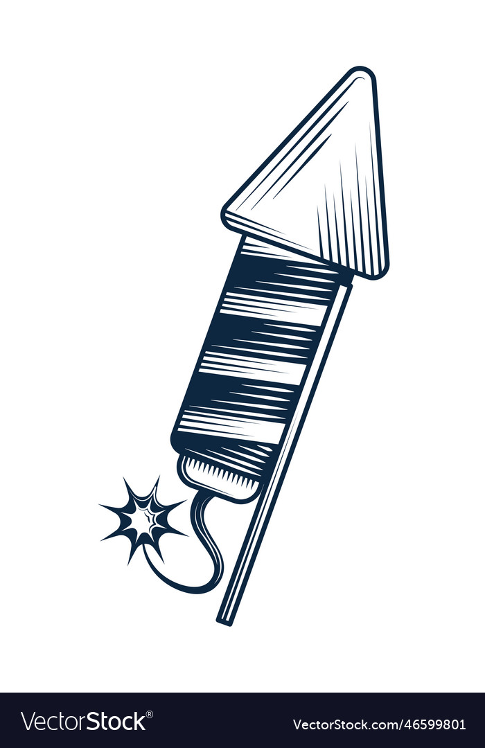 Rocket explodes fireworks Royalty Free Vector Image