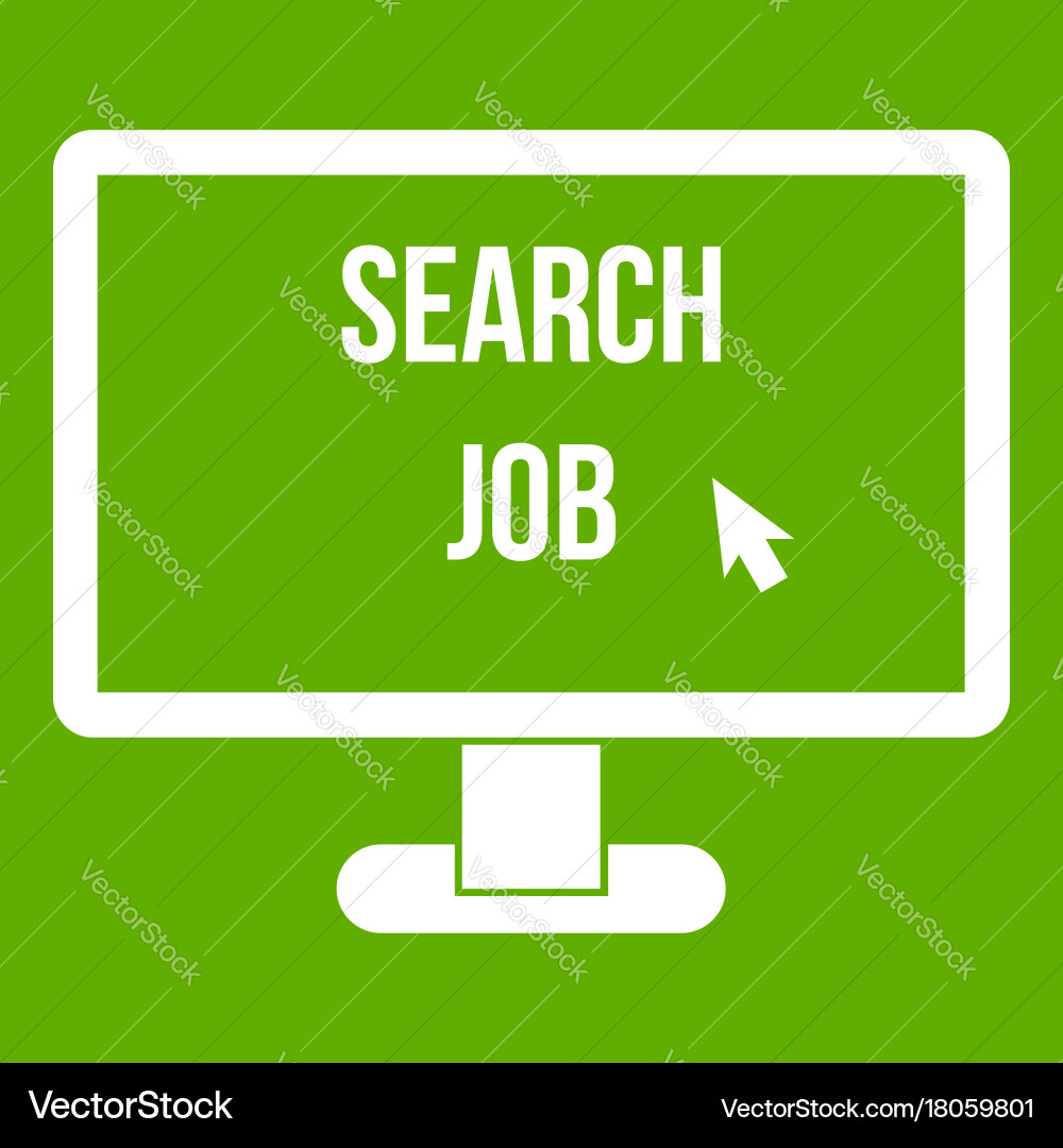 Search job icon green Royalty Free Vector Image