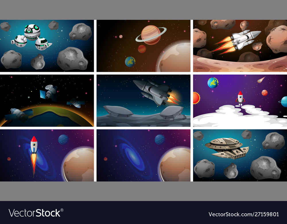 Set space backgrounds Royalty Free Vector Image