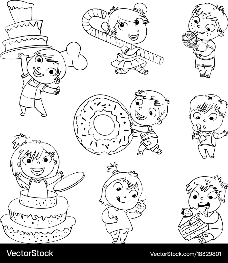 Sweet tooth funny cartoon character Royalty Free Vector