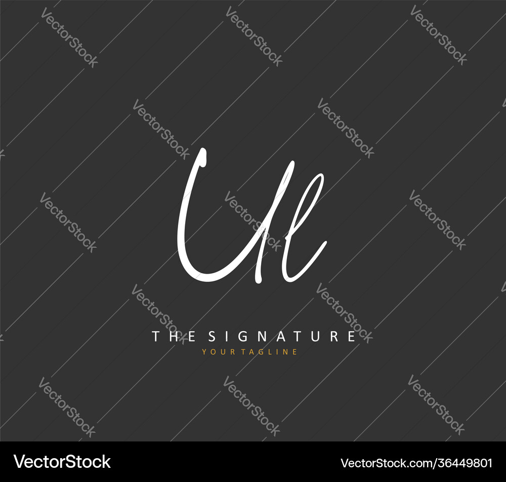 Ul initial letter handwriting and signature logo Vector Image