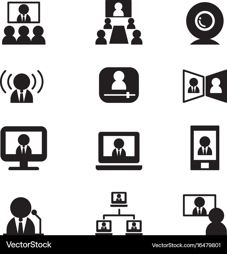 Video conference communicationmeeting seminar Vector Image