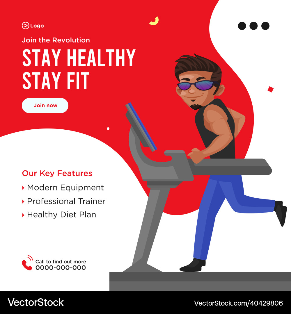 Banner design of bodybuilder Royalty Free Vector Image