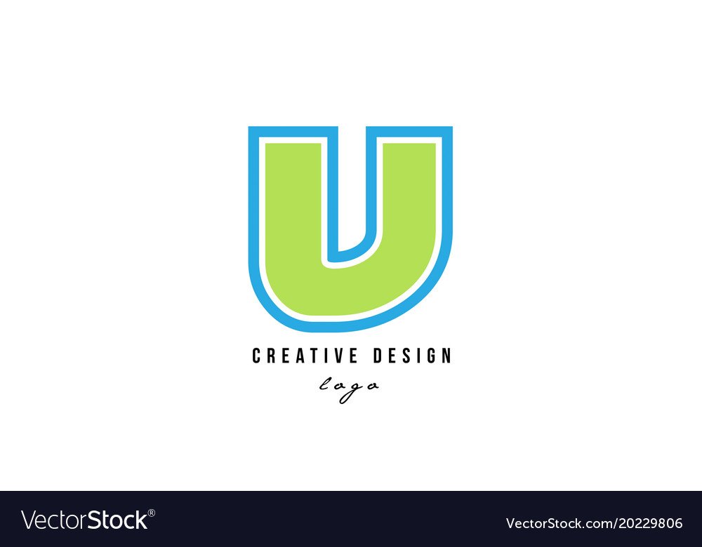 Blue green alphabet letter v logo icon design Vector Image
