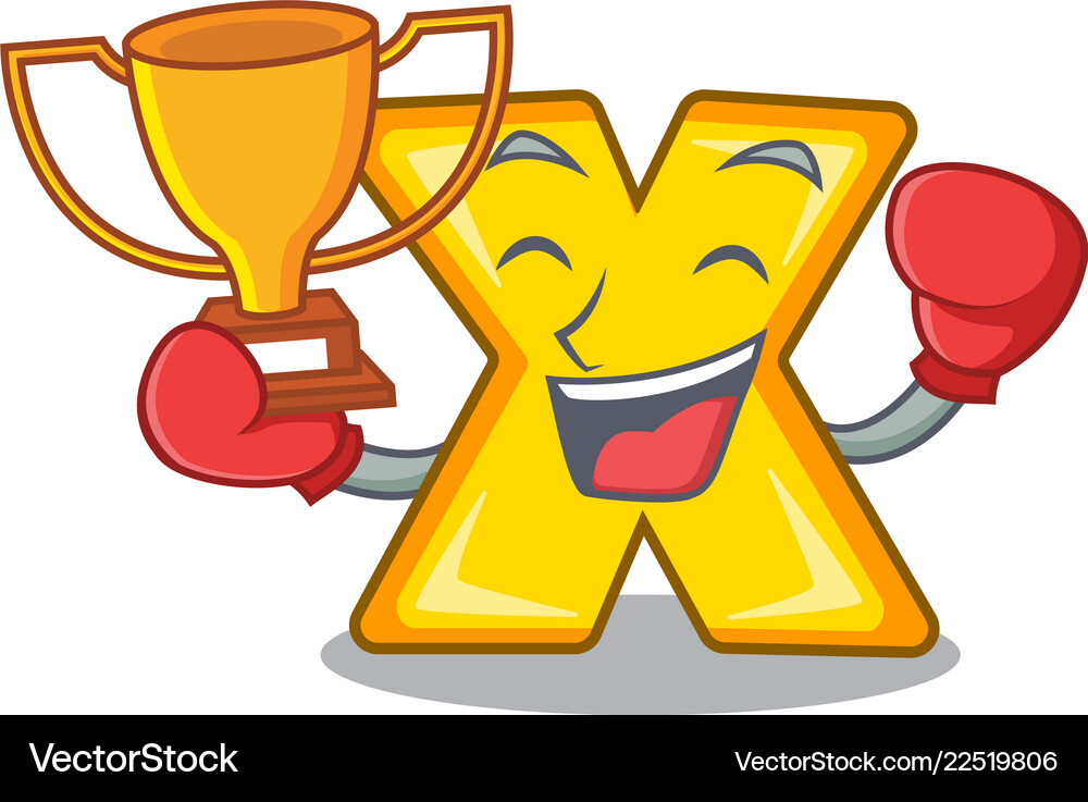Boxing winner multiply sign icon isolated Vector Image