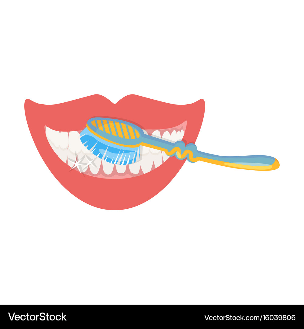 Care brushing teeth with a toothbrush dental Vector Image