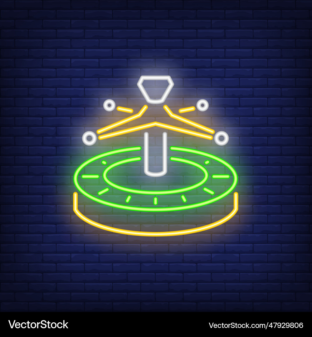 Casino roulette neon sign Royalty Free Vector Image