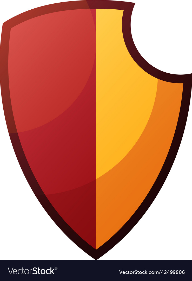 Damaged shield medieval composition Royalty Free Vector