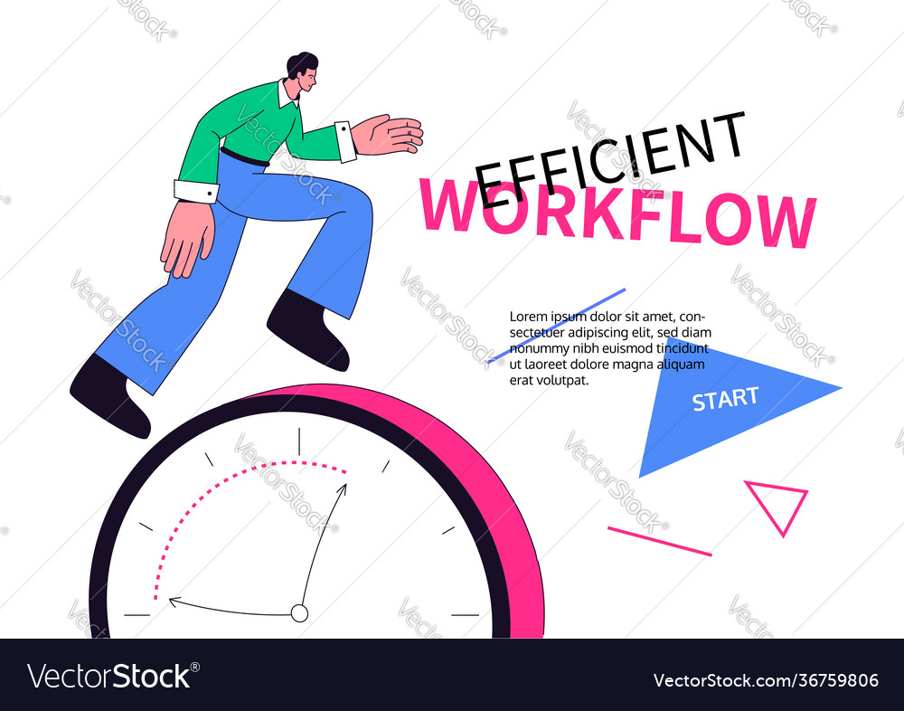 Efficient workflow - modern colorful line design Vector Image