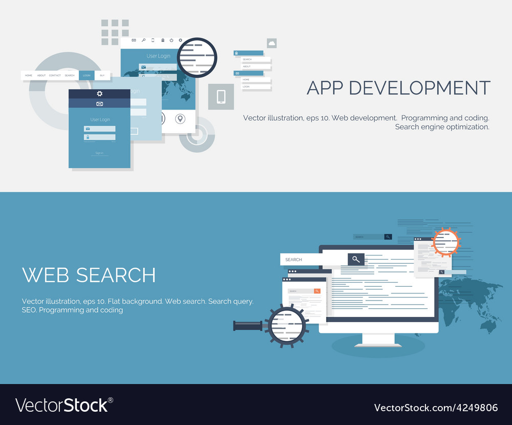 Flat computing background Royalty Free Vector Image