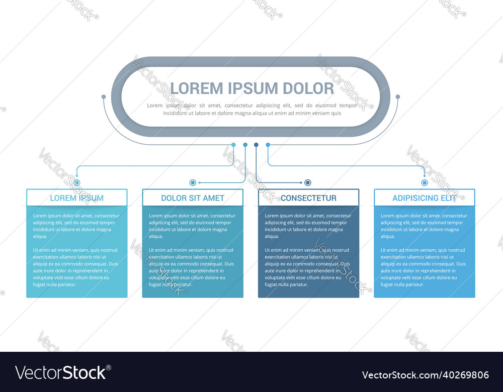 Flowchart with 4 steps Royalty Free Vector Image