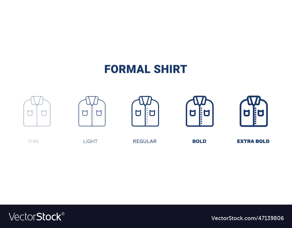 Formal shirt icon thin light regular bold black Vector Image