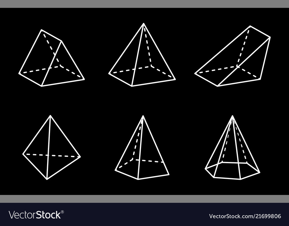 Geometric Shapes: Pyramids & Prisms Royalty Free Vector