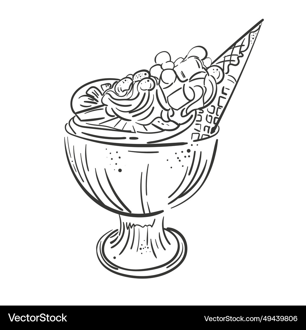 Hand drawn sketch of three ice Royalty Free Vector Image