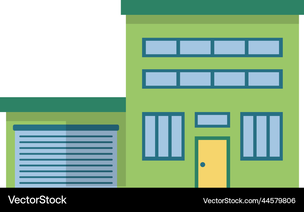 Modern house with garage urban building front Vector Image