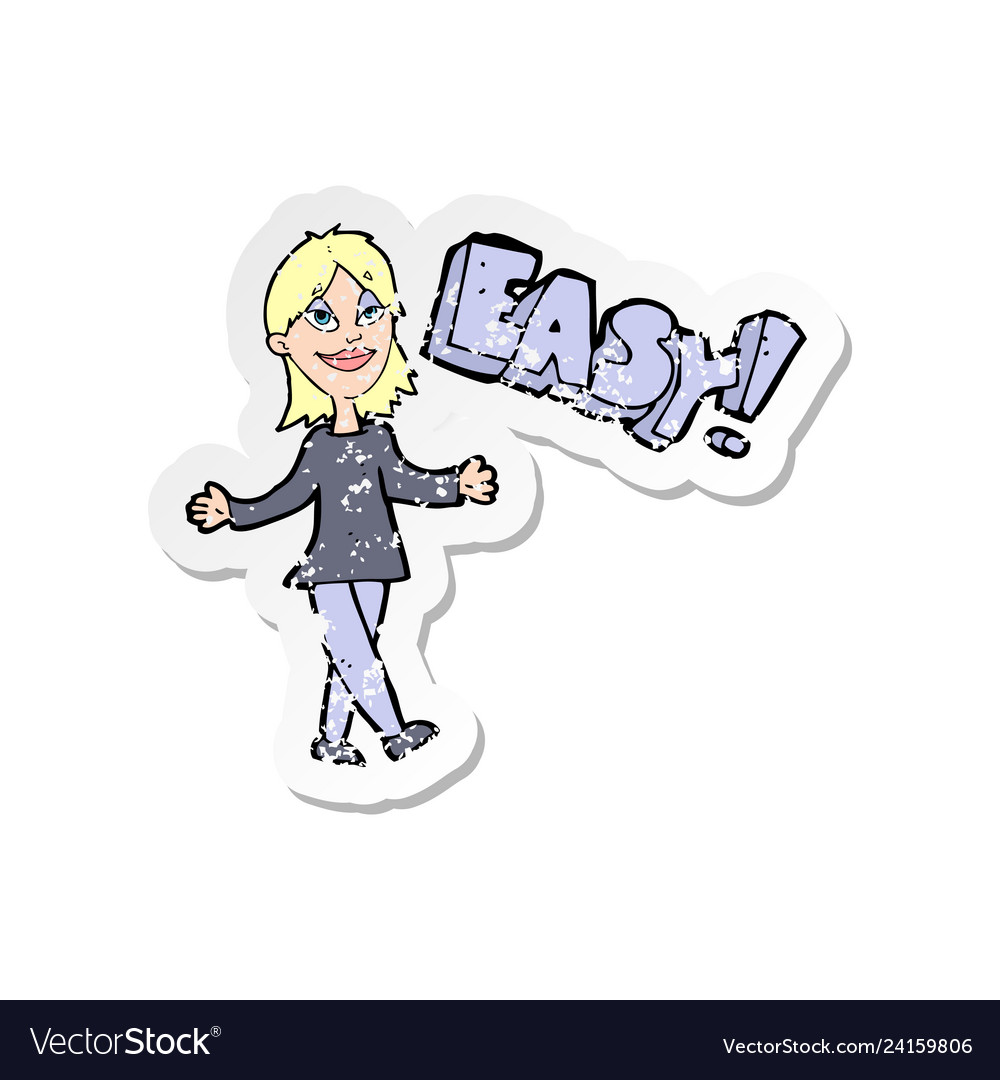 Retro distressed sticker of a cartoon woman Vector Image