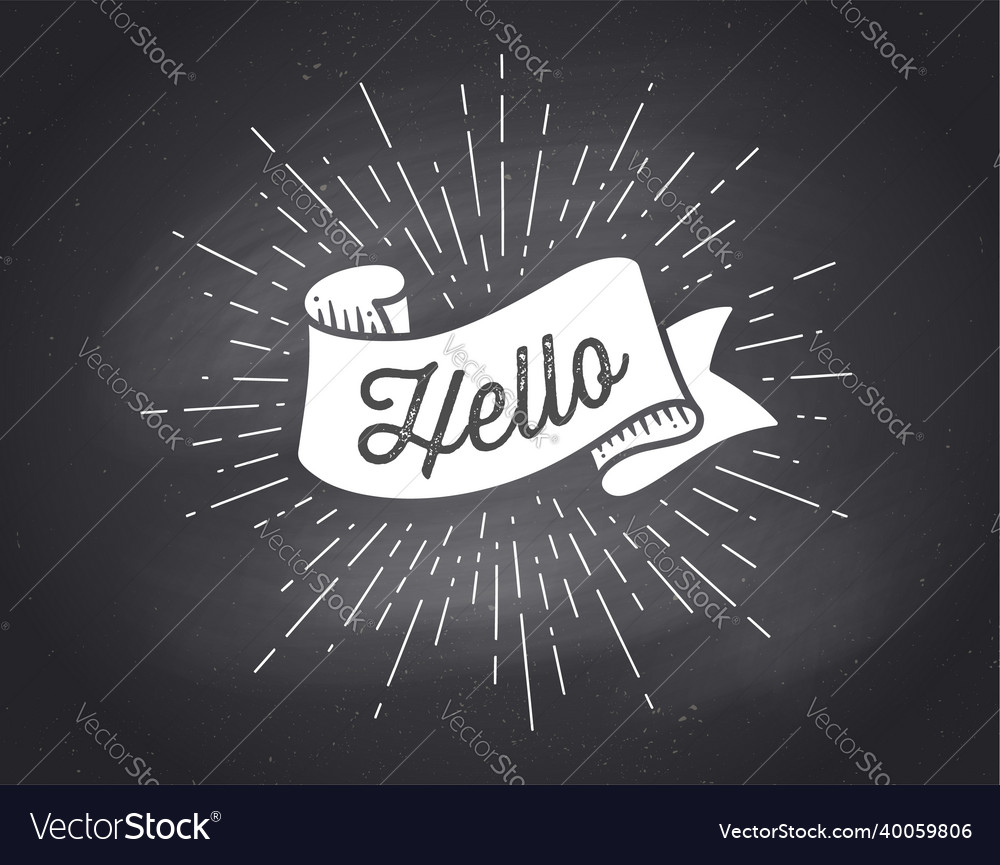 Ribbon banner hello Royalty Free Vector Image - VectorStock