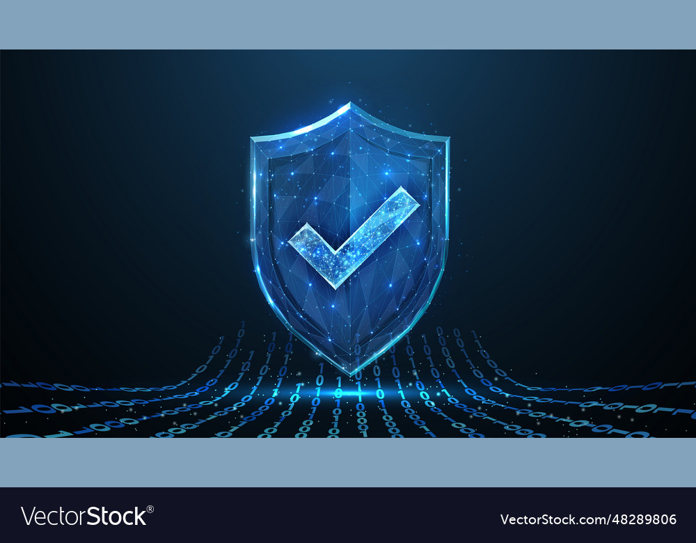 Secure technology polygonal wireframe shield Vector Image