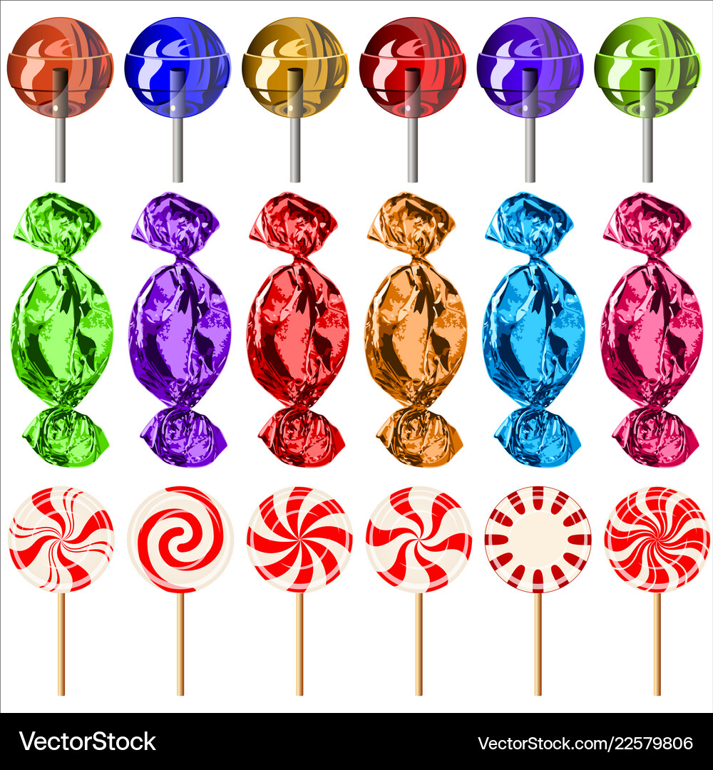 Set of lollipops Royalty Free Vector Image - VectorStock
