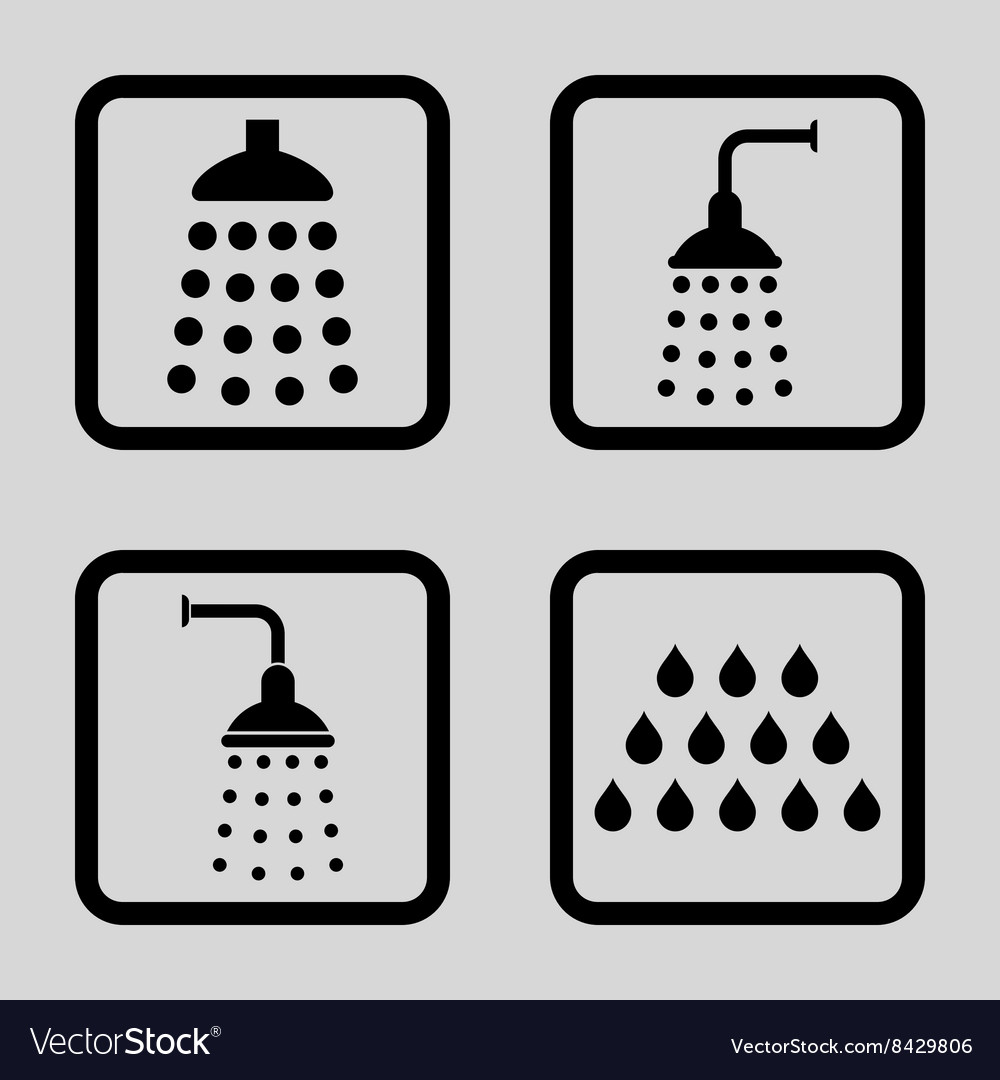 Dusche flach quadratische Ikone Lizenzfreies Vektorbild