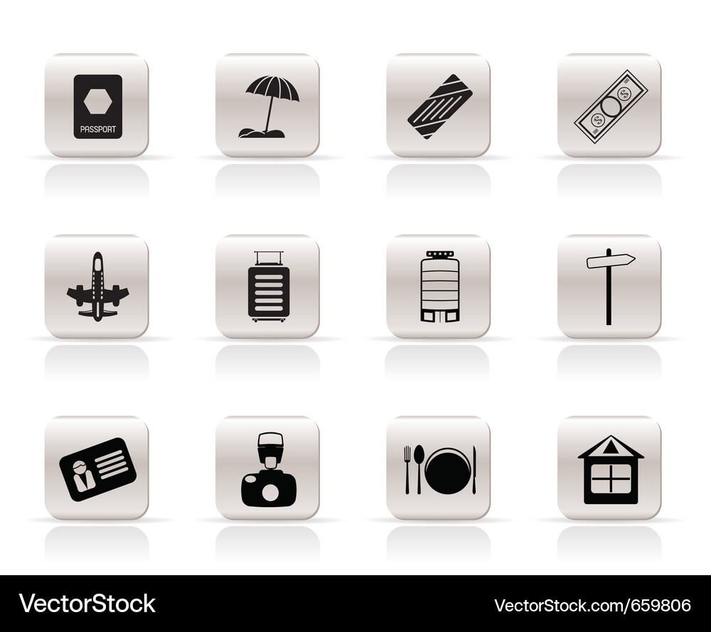 Simple travel and trip icons Royalty Free Vector Image