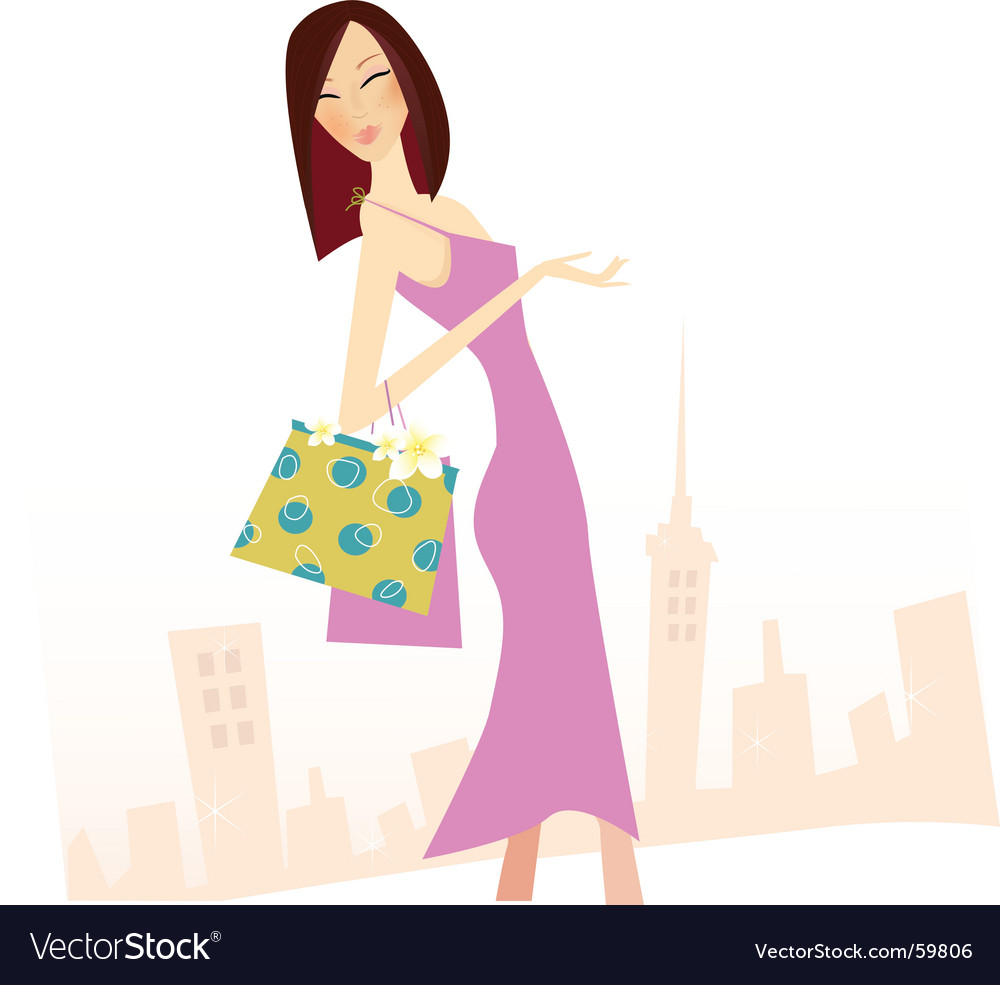 Spring shopping Royalty Free Vector Image - VectorStock