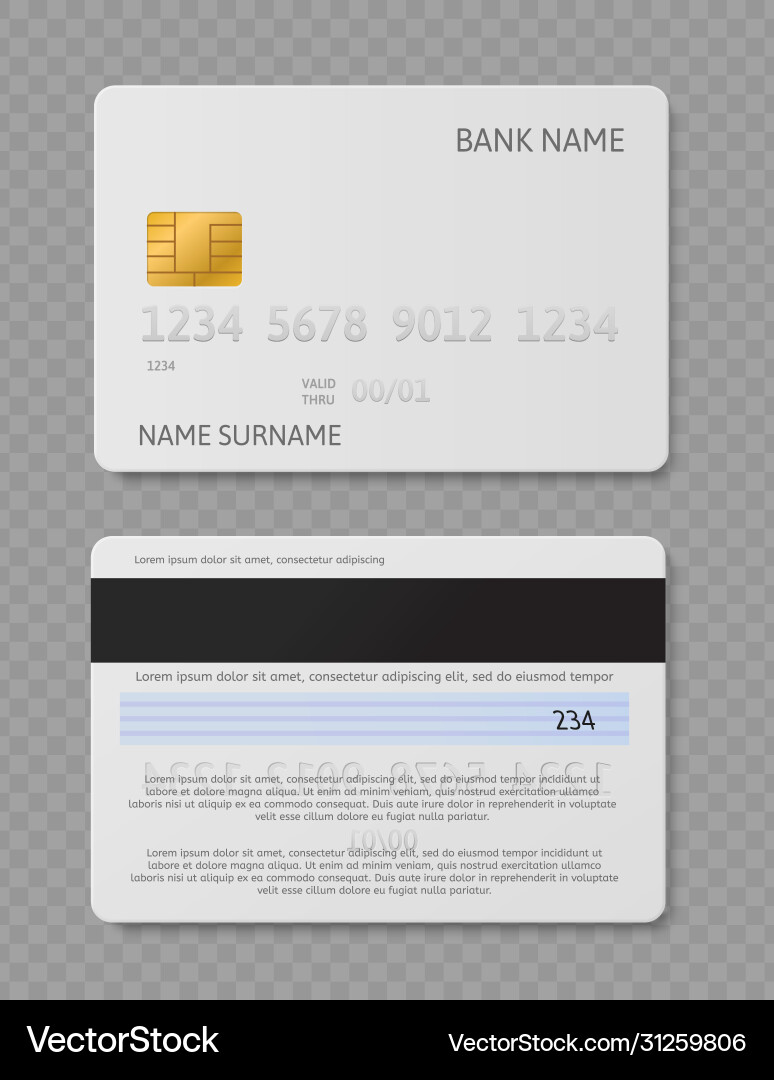 White credit card realistic plastic cards Vector Image