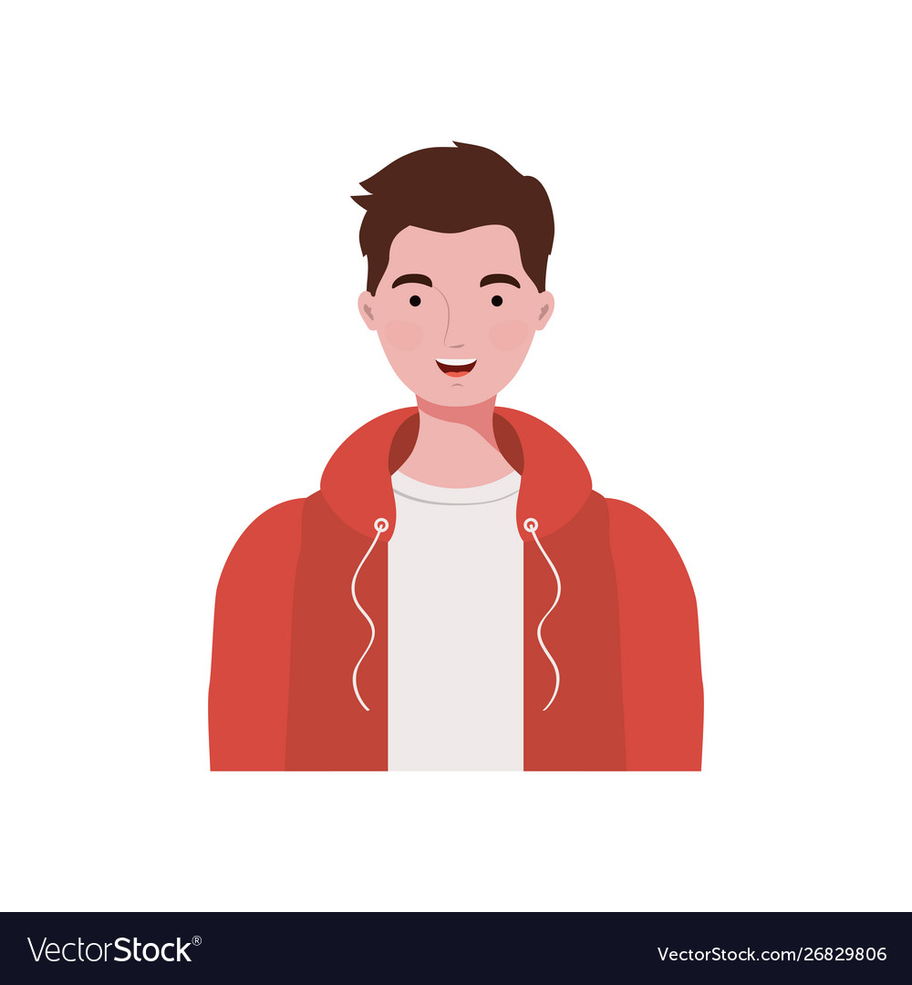 Young man on white background Royalty Free Vector Image