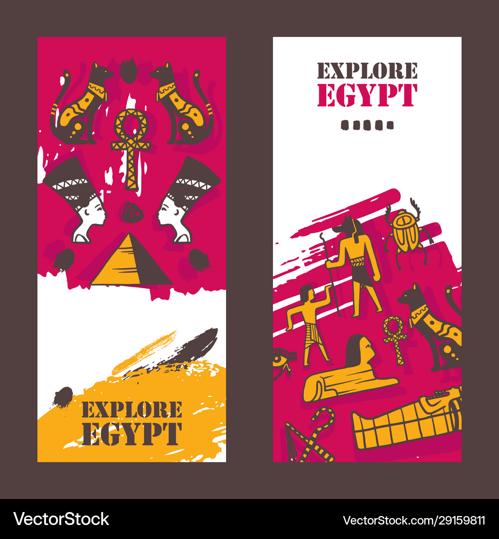 Ancient egypt vertical banner Royalty Free Vector Image