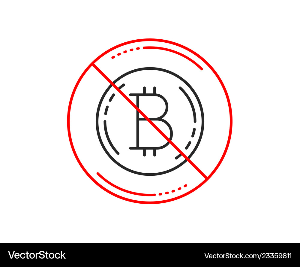 Bitcoin line icon cryptocurrency coin sign Vector Image