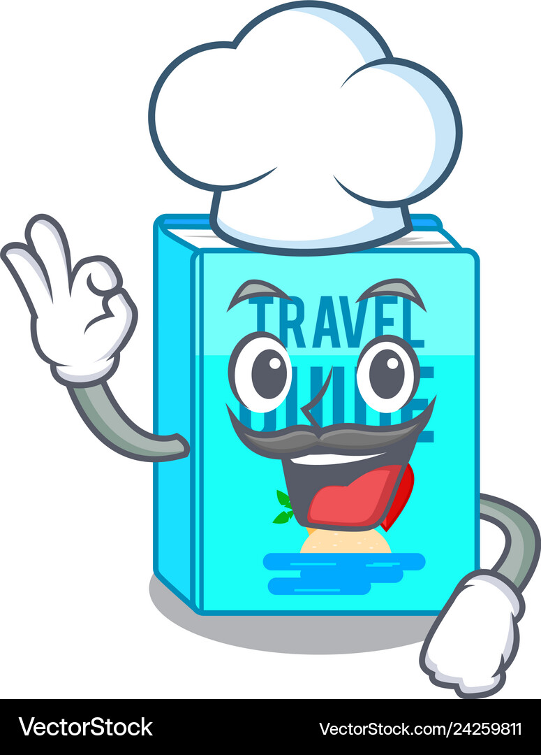Chef travel guide book isolated in cartoon Vector Image