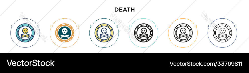 Death icon in filled thin line outline and stroke Vector Image