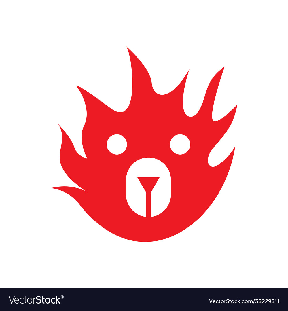 Fire bear logo Royalty Free Vector Image - VectorStock