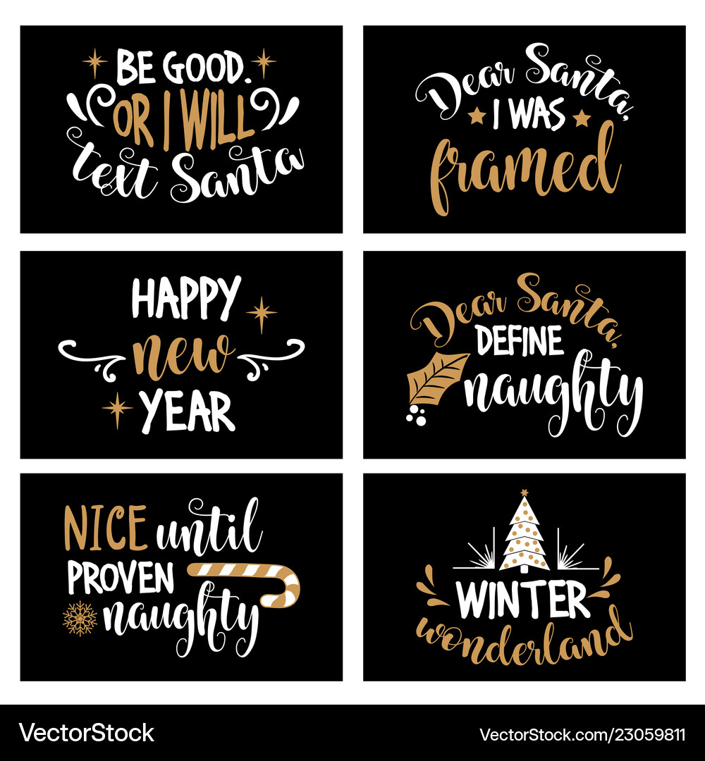 Hand lettering christmas card collection Vector Image