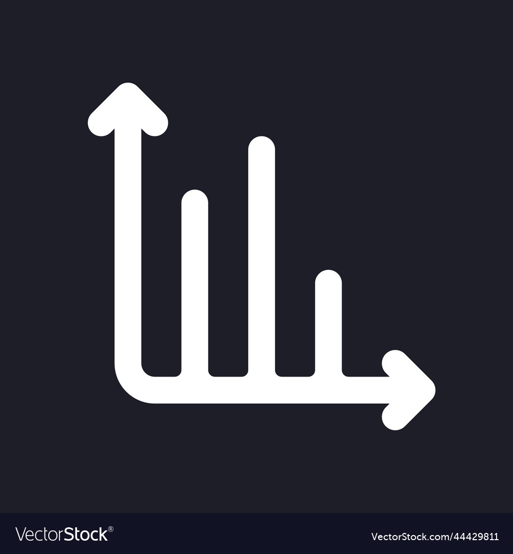 Infochart dark mode glyph ui icon Royalty Free Vector Image