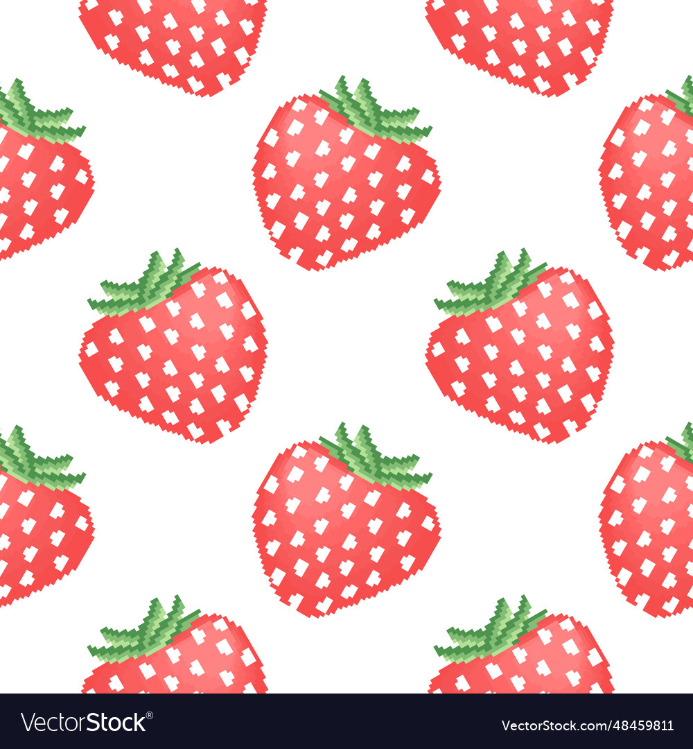 Strawberry seamless pattern Royalty Free Vector Image