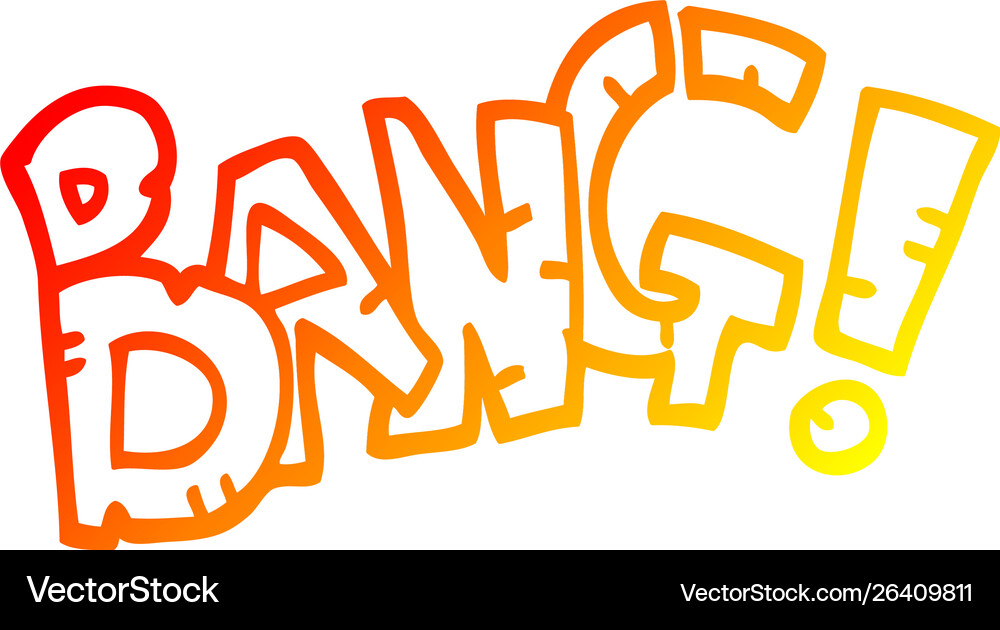 Warm gradient line drawing cartoon bang symbol Vector Image