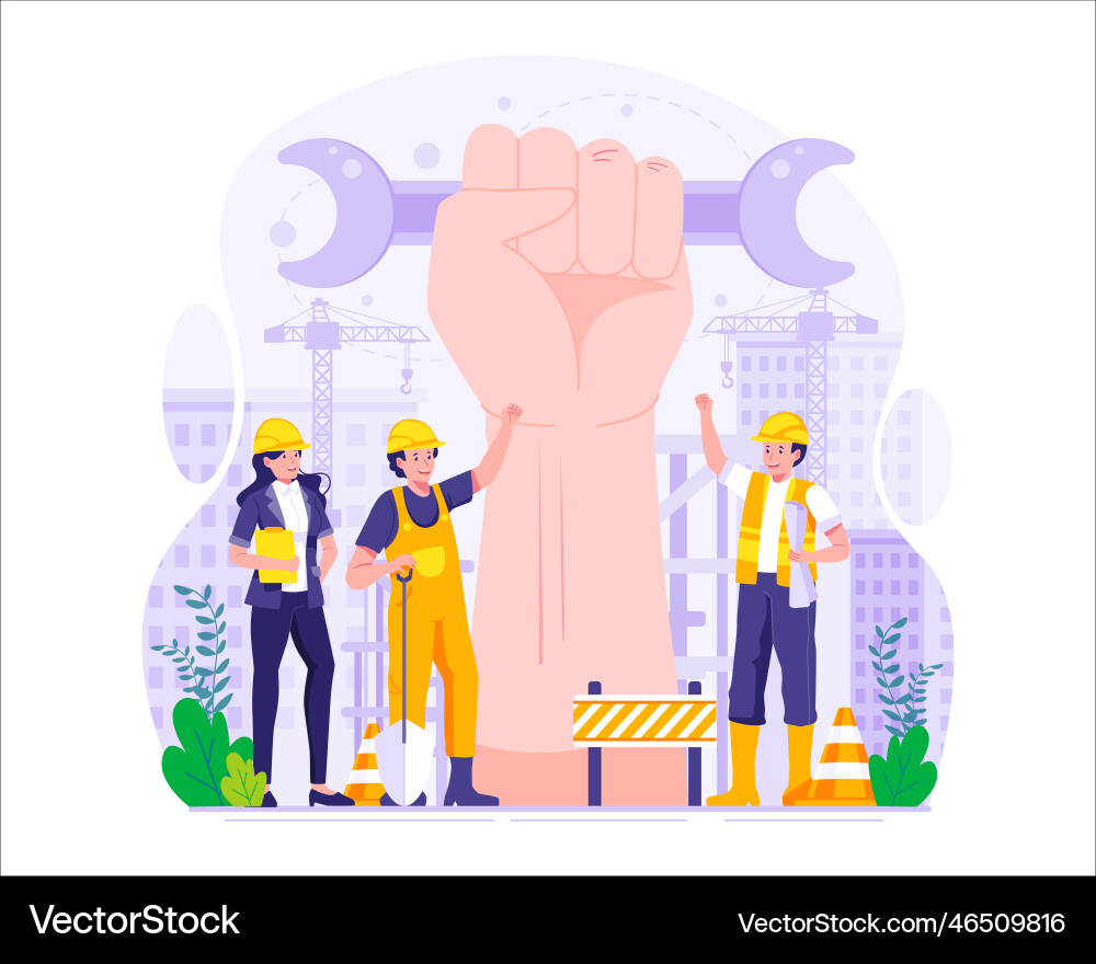 1st may labour day construction workers Royalty Free Vector