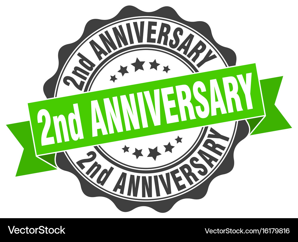 2nd anniversary stamp sign seal Royalty Free Vector Image