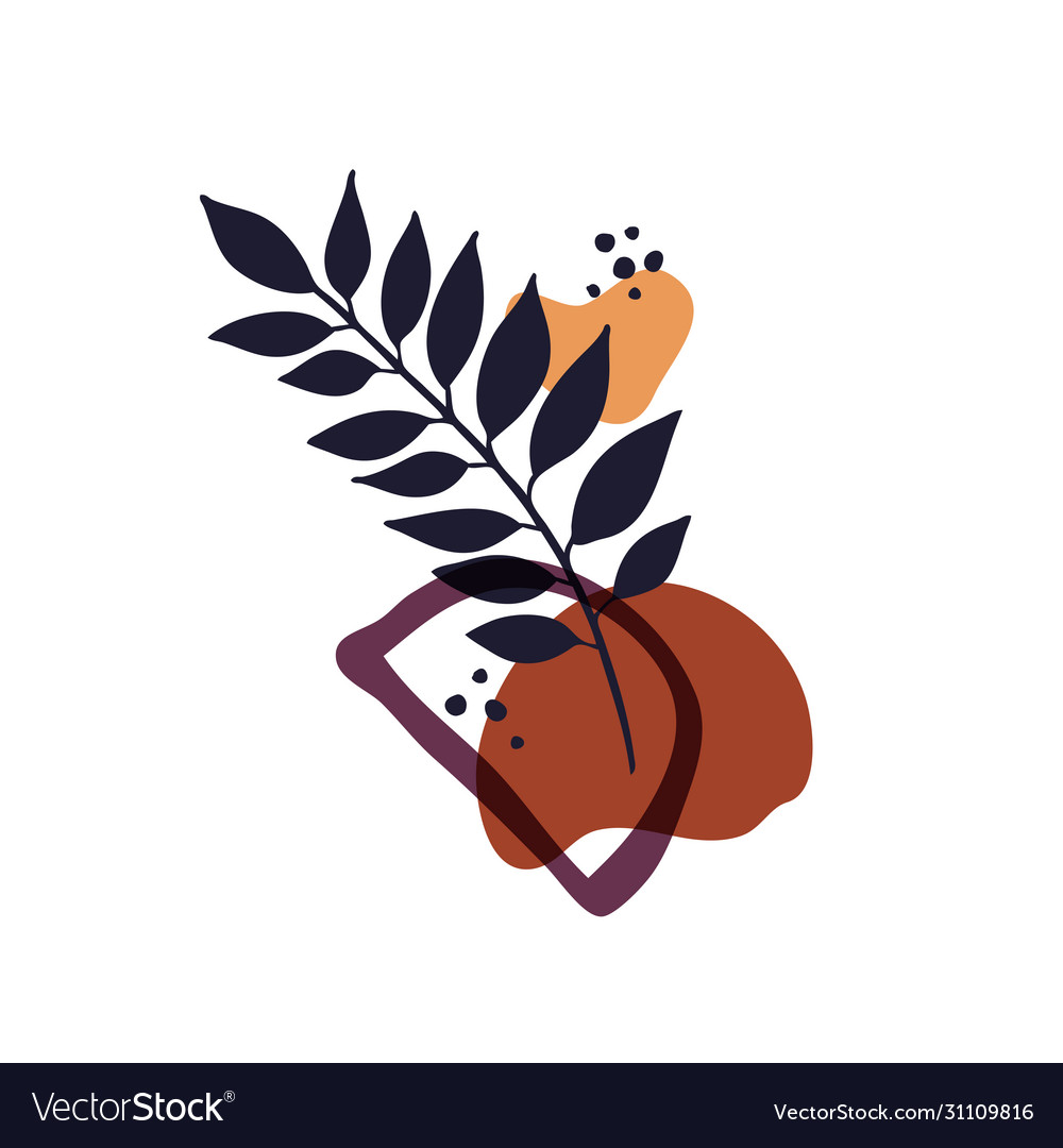 Abstract floral art leaves background hand draw Vector Image