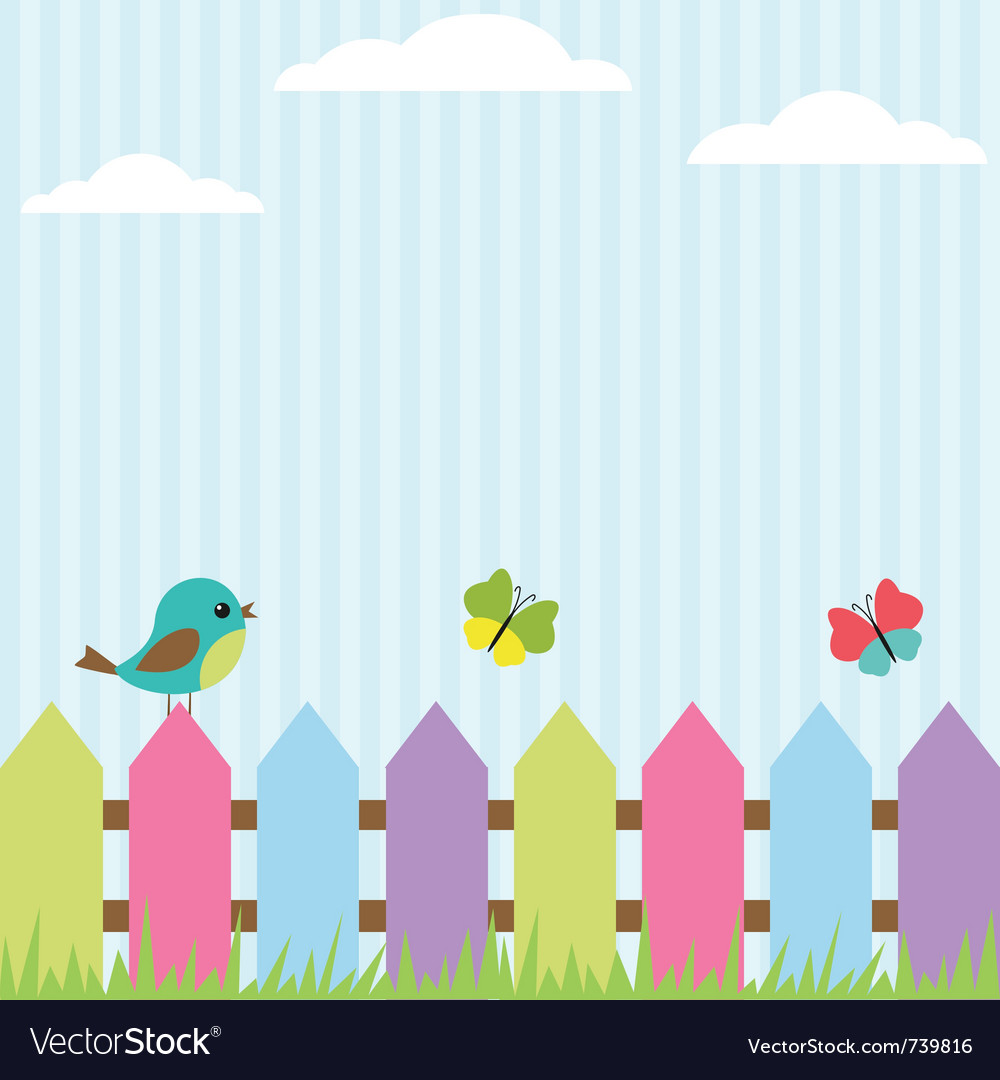 Bird and butterflies Royalty Free Vector Image