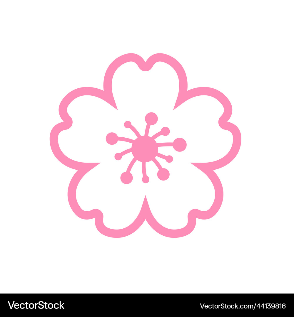 Cherry blossom pink blossoms blooming Royalty Free Vector