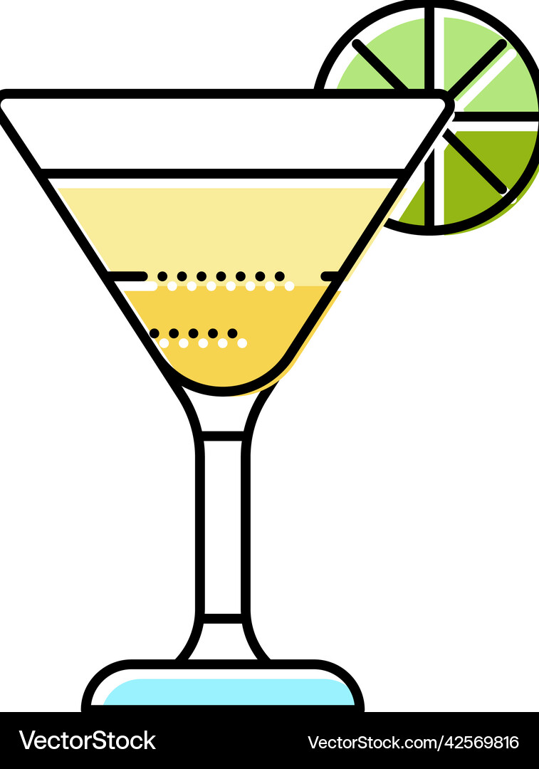 Cocktail lemon ingredient color icon Royalty Free Vector