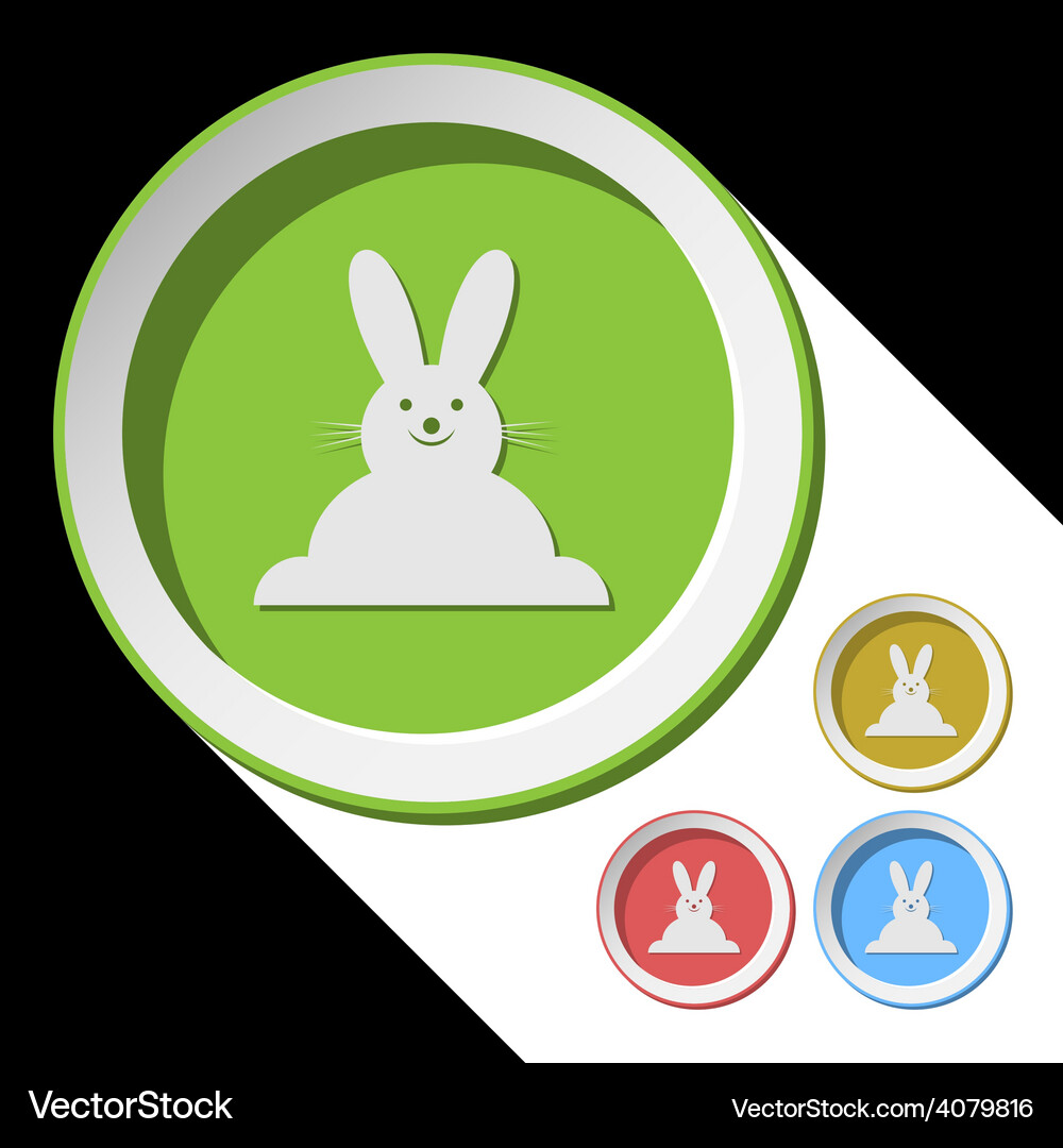 Color icons with easter bunny Royalty Free Vector Image