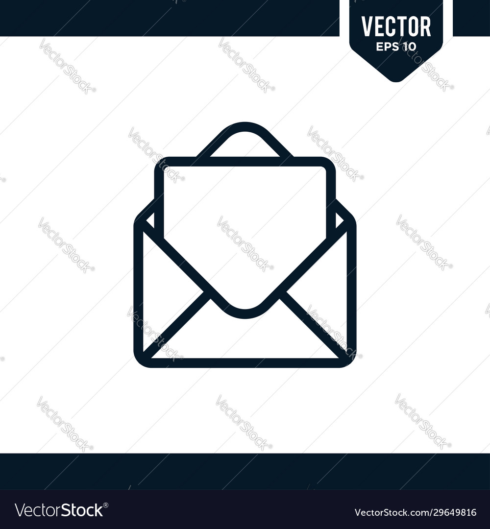 Envelope icon collection in outlined or line art Vector Image