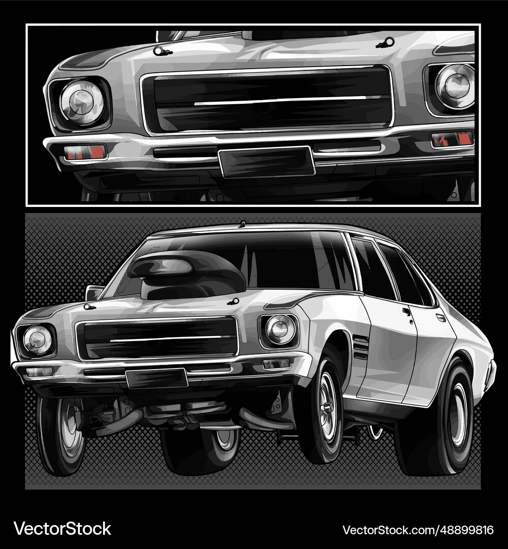 Grey drag racing car with black strip – Free Vector | VectorStock